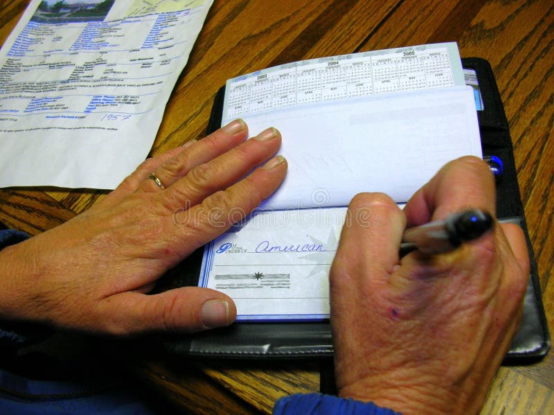 Pay Me! stock image. Image of finances, checkbook, hands - 141067