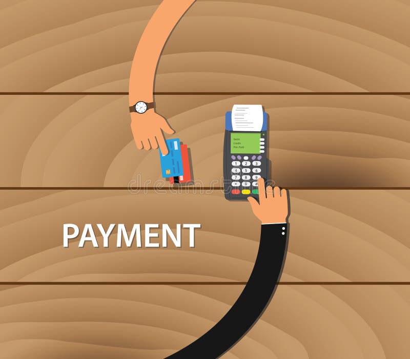 Pay Merchant Payment Debit Credit Card Machine Stock Vector ...