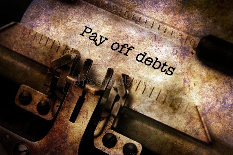 Pay Off Debts Text on Typewriter Stock Photo - Image of reminder ...
