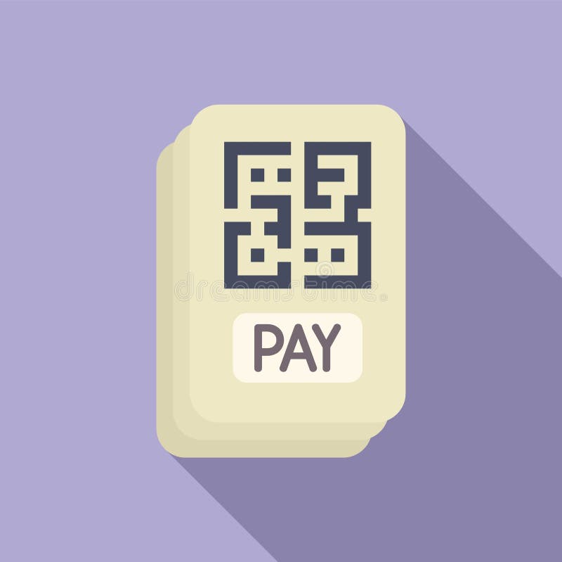 Pay Online Qr Code Icon Flat Vector. Online Mobile App Stock Vector ...