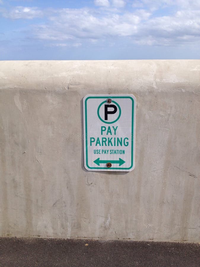 Pay parking sign stock image. Image of parking, wall - 46658099