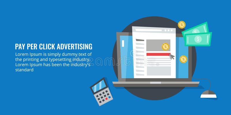 Pay Per Click Advertising, Ppc Management, Paid Advertising Cartoon ...