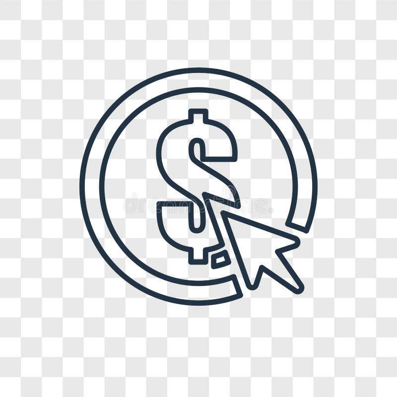 Click Concept Vector Linear Icon Isolated on Transparent Background ...