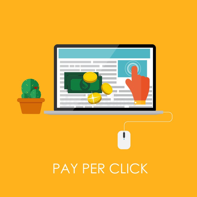 Pay Per Click Flat Concept for Web Marketing. Stock Vector ...