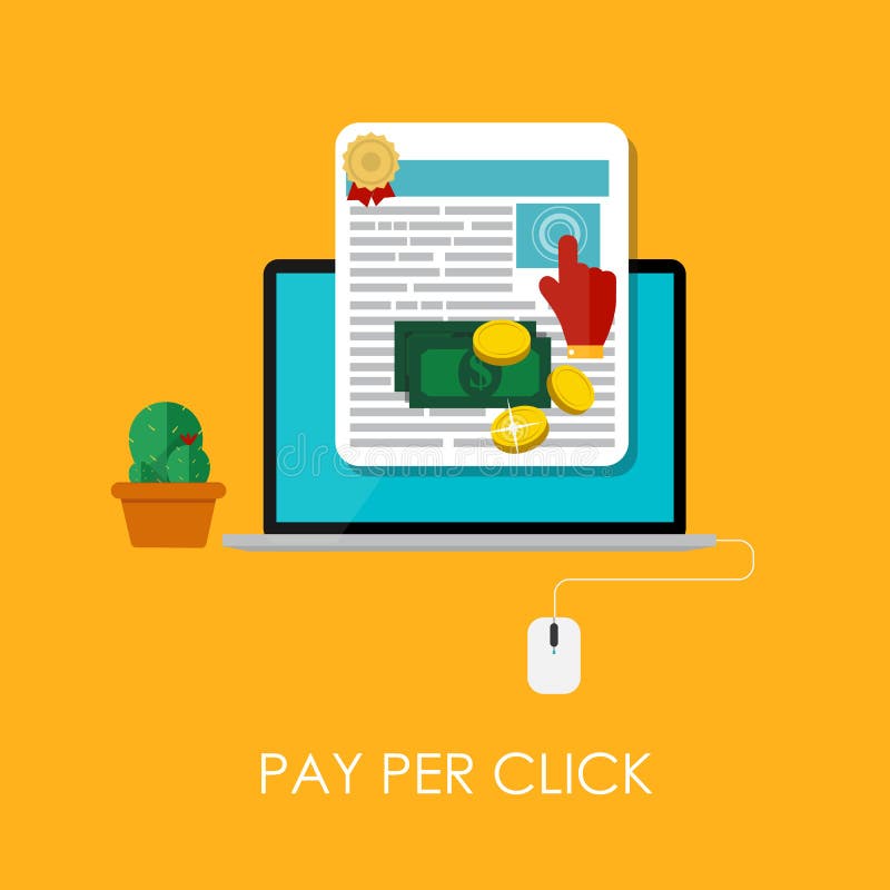 Pay Per Click Flat Concept for Web Marketing. Stock Vector ...