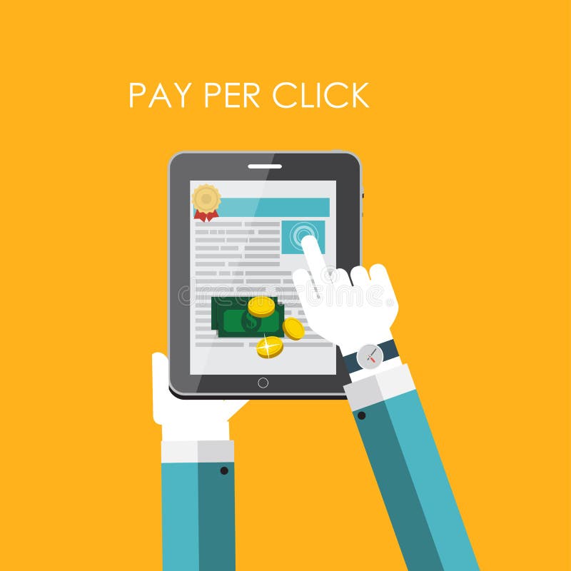 Pay Per Click Flat Concept for Web Marketing. Stock Vector ...