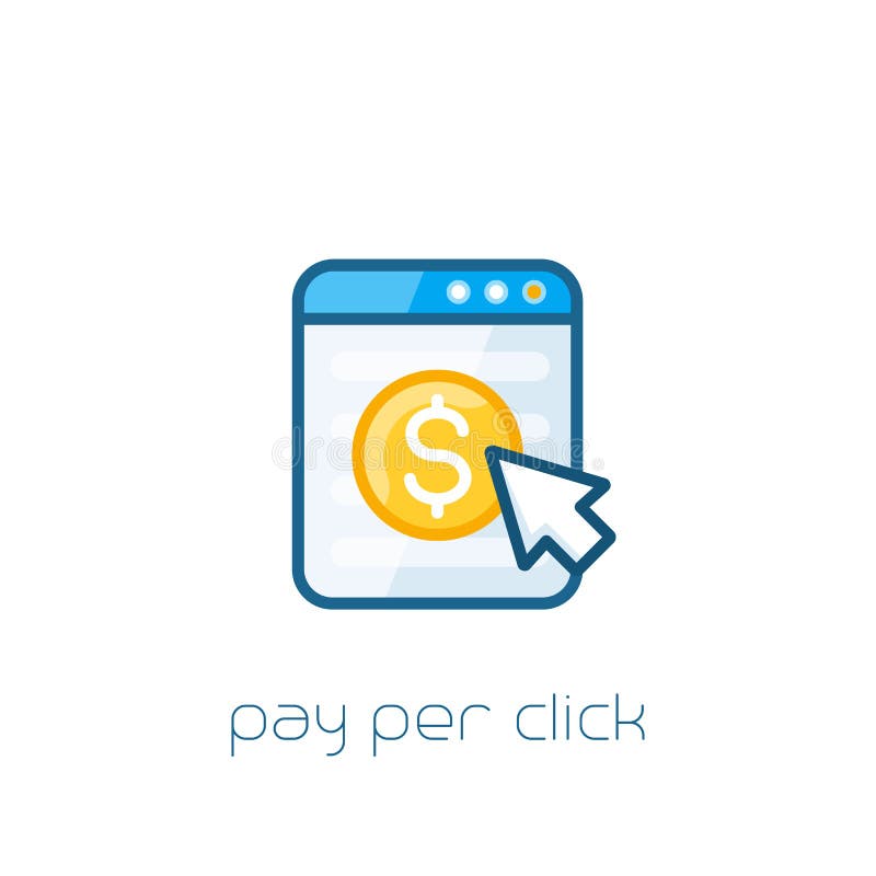 Pay per click icon stock vector. Illustration of marketing - 129995256