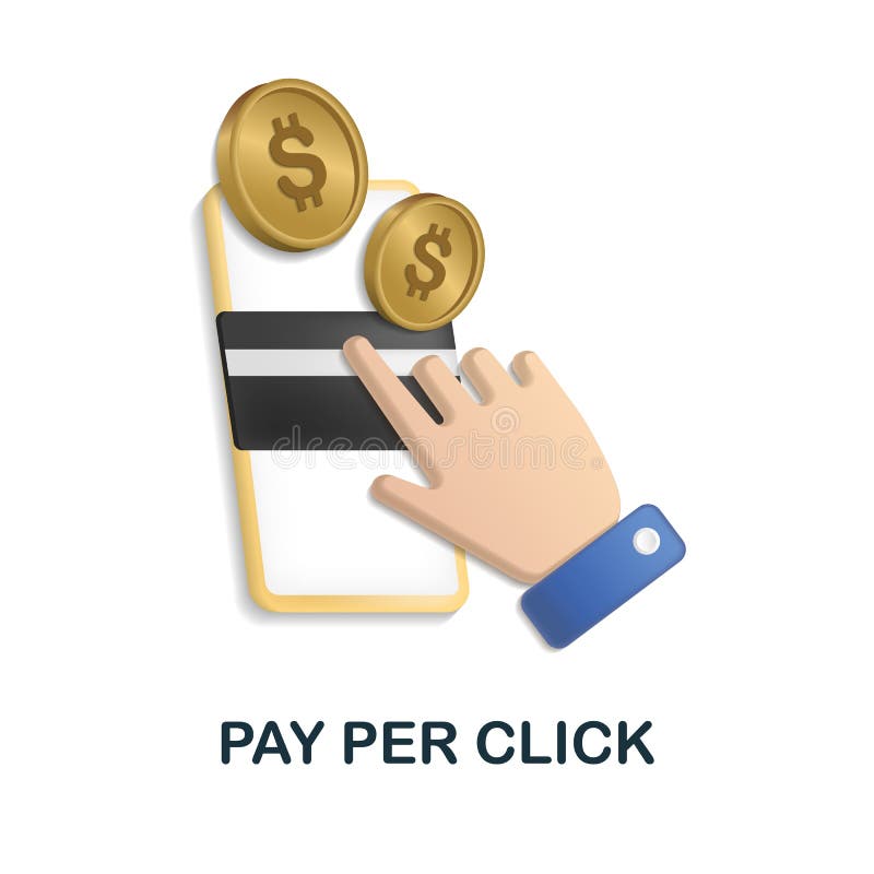 Pay Per Click Icon. 3d Illustration from Digital Marketing Collection ...
