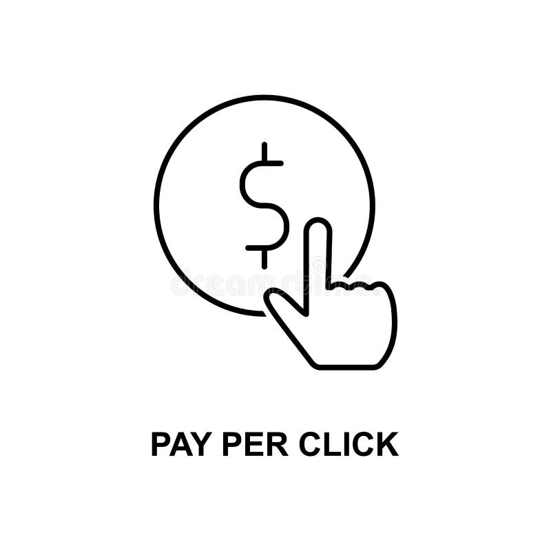 Pay Per Click Icon in Neon Style Stock Illustration - Illustration of ...