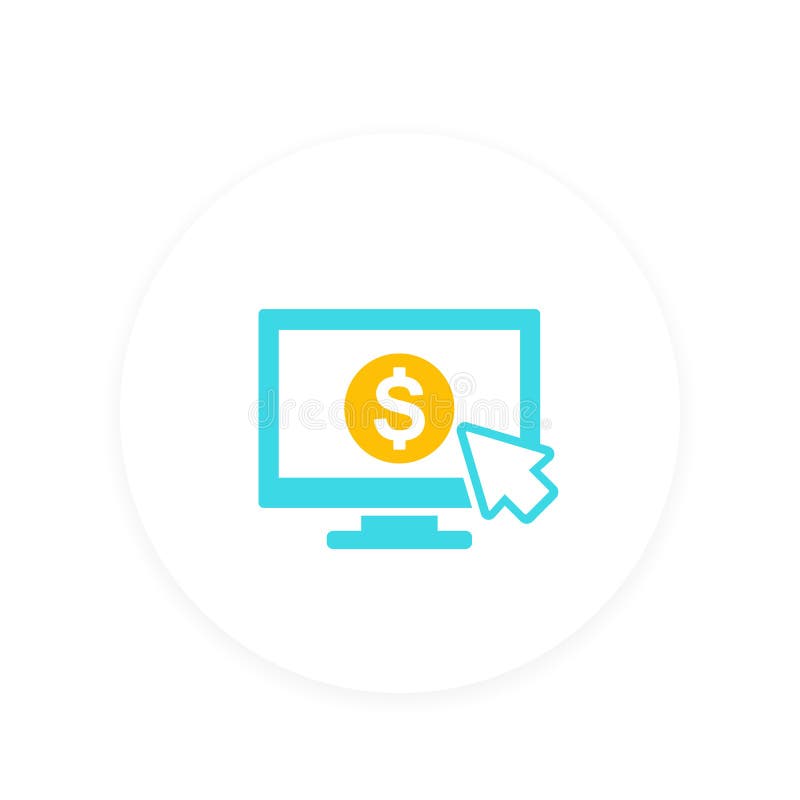 Pay Per Click Icon, Internet Marketing Concept Stock Vector ...