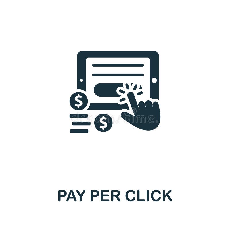 Pay Per Click Icon. Monochrome Simple Line Online Store Icon for ...
