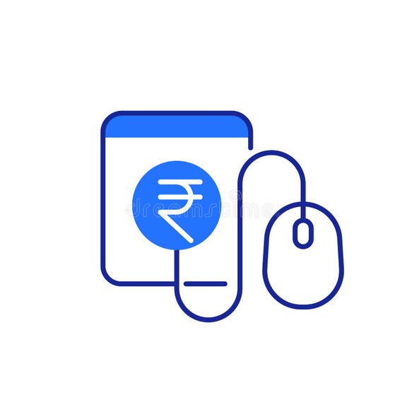 Pay Per Click Icon with Mouse and Indian Rupee Stock Vector ...