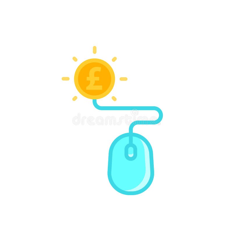 Pay Per Click Icon with Mouse and Pound Coin Stock Vector ...
