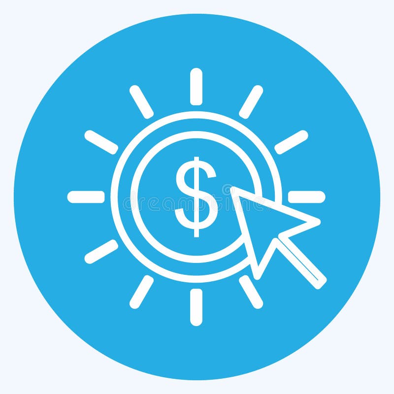 Pay Per Click Icon in Trendy Blue Eyes Style Isolated on Soft Blue ...