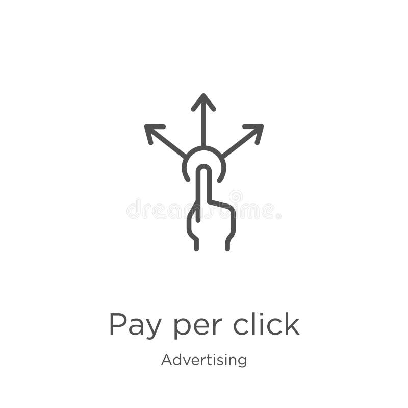 Pay Per Click Icon Vector from Advertising Collection. Thin Line Pay ...