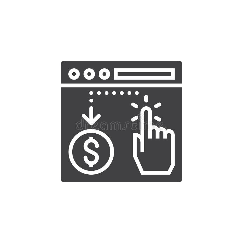 Pay Per Click Icon Vector, Filled Flat Sign, Solid Pictogram Stock ...