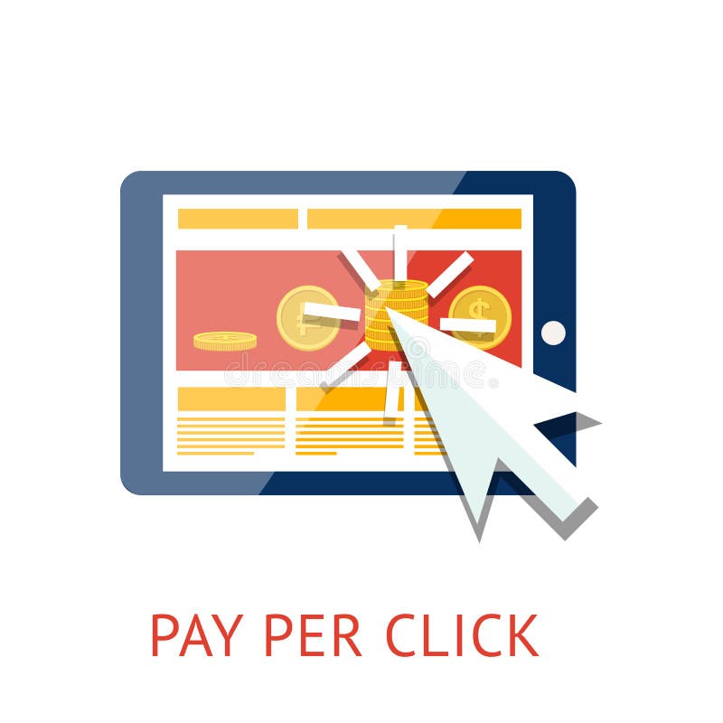 Pay Per Click Illustration with Tablet Stock Vector - Illustration of ...