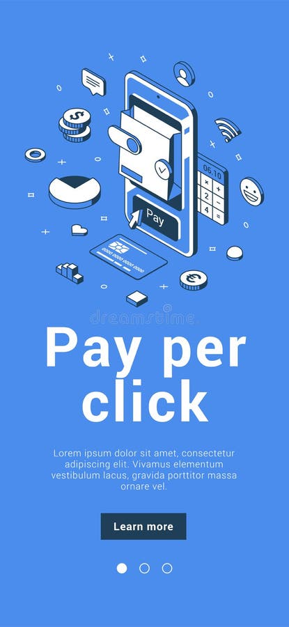 Pay Per Click Internet Advertising Model Mobile Application Isometric ...