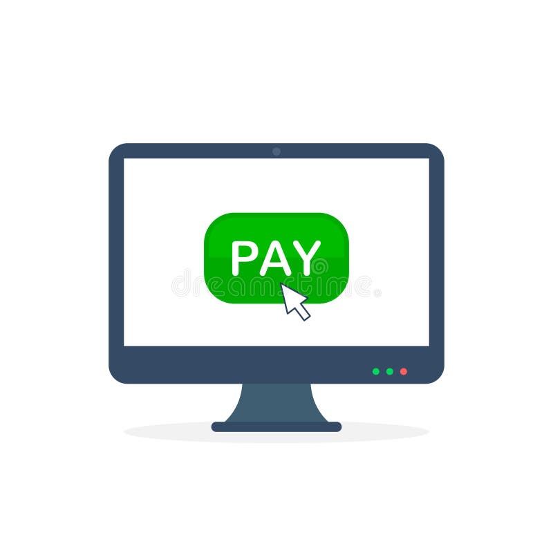 Pay Per Click, Isolated Vector Illustration with Computer Screen and ...