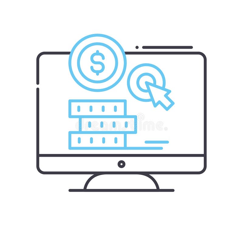 Pay Per Click Line Icon, Outline Symbol, Vector Illustration, Concept ...