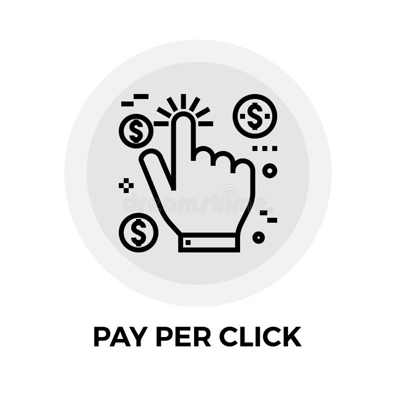 Pay Per Click Line Icon stock vector. Illustration of internet - 90677745