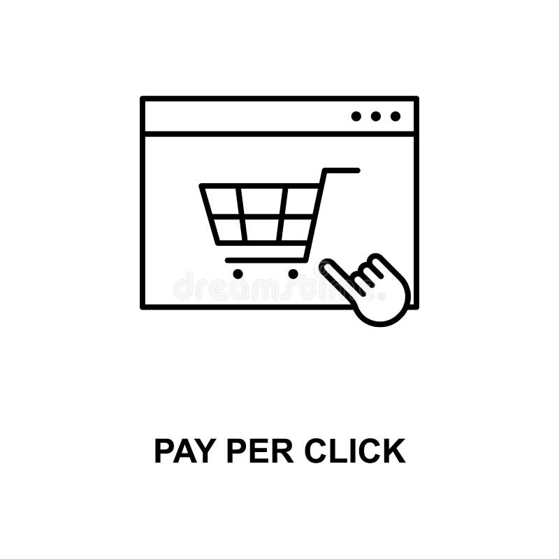 Pay per click line icon stock illustration. Illustration of icon ...