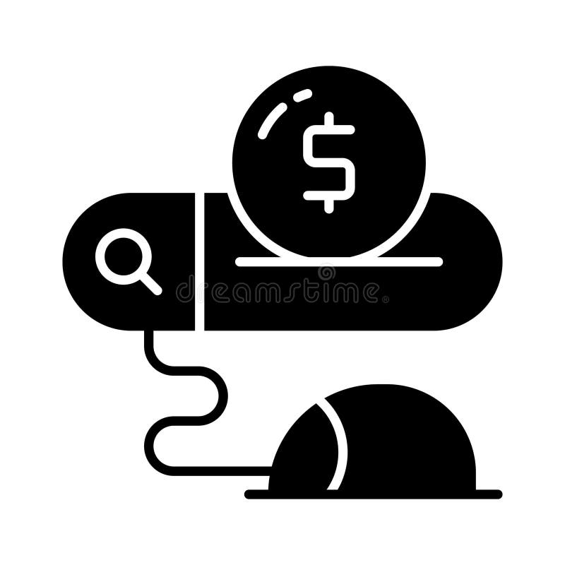 Pay Per Click, Mouse with Search Oar and Dollar, Ppc or Cost Per Click ...