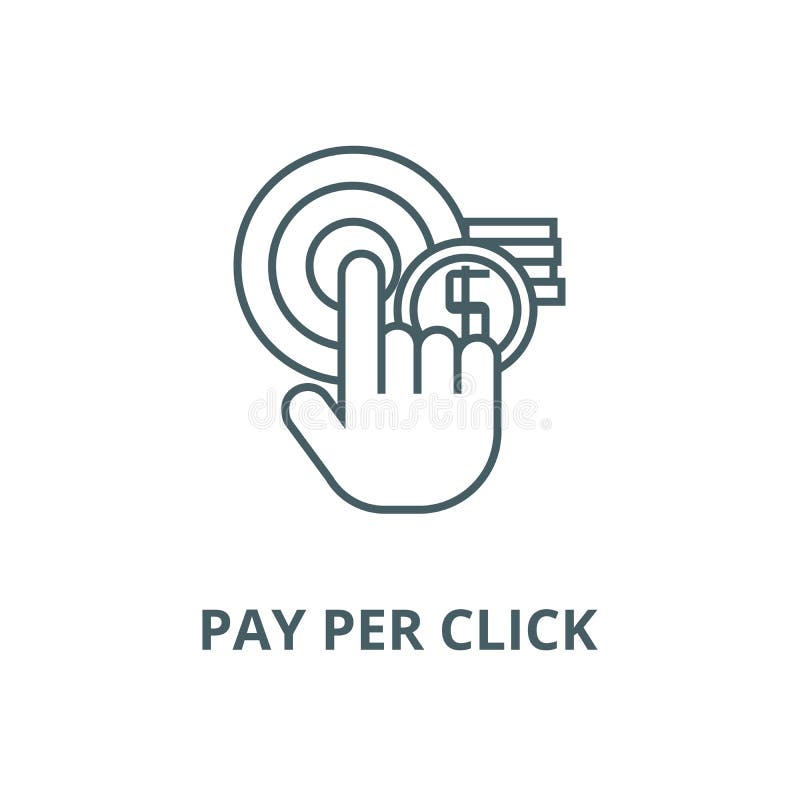 Pay Per Click, Online Marketing Vector Line Icon, Linear Concept ... Pay Per Click, Online Marketing Vector Line Icon, Linear Concept ...