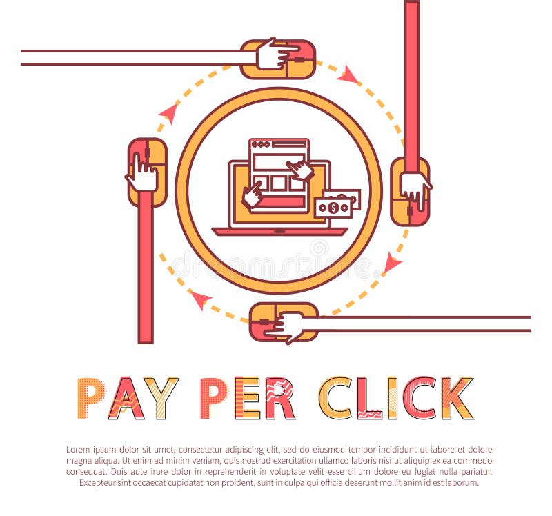 Pay Per Click Poster and Text Vector Illustration Stock Vector ...