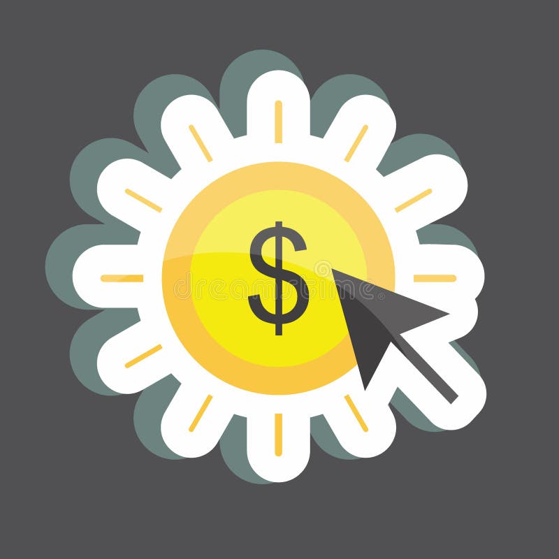 Pay Per Click Sticker in Trendy Isolated on Black Background Stock ...