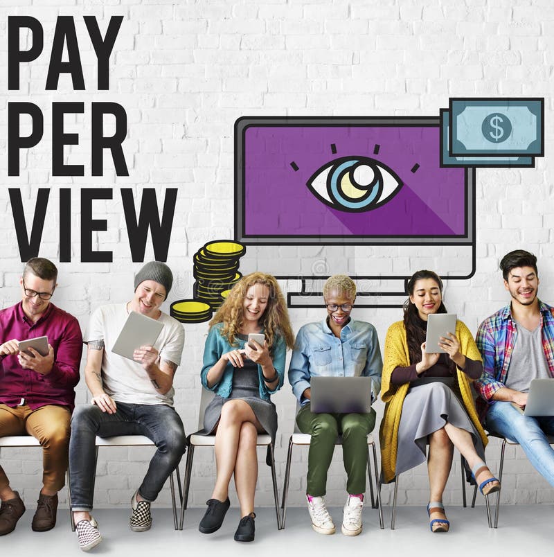 Pay-Per-View Content Magnifier Observation Concept Stock Photo - Image ...