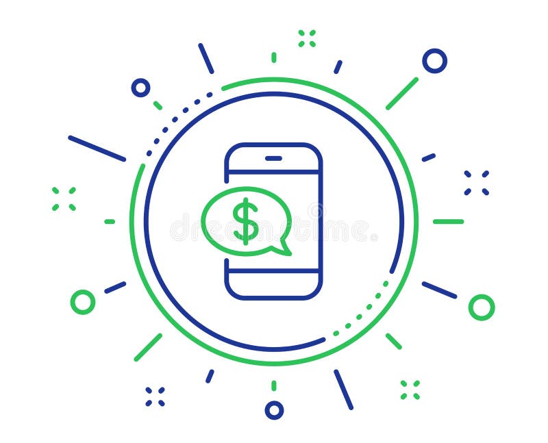 Pay by Phone Line Icon. Mobile Payment Sign. Vector Stock Vector ...