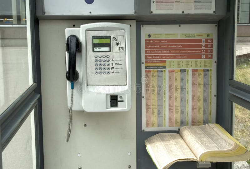 Pay Phone with Phone and the Book Stock Photo - Image of glass, buttons ...