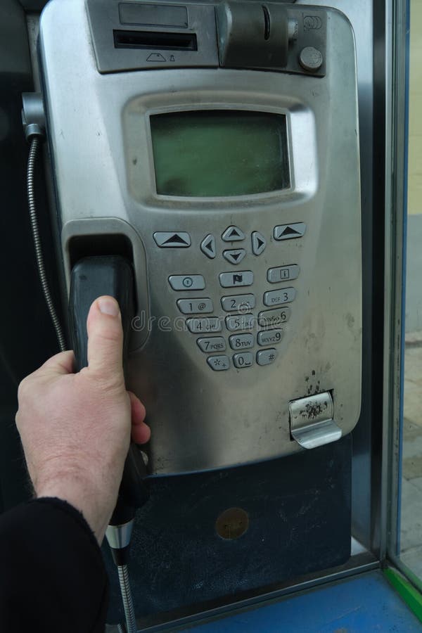 Pay Phone on the Street of the City Stock Image - Image of payment ...