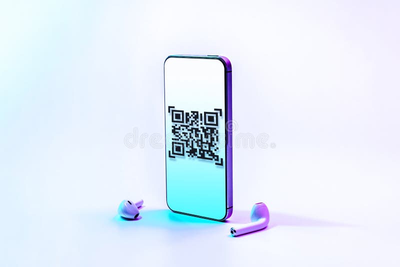 Pay Qr Code. Mobile Smartphone Screen for Payment, Online Pay, Scan ...