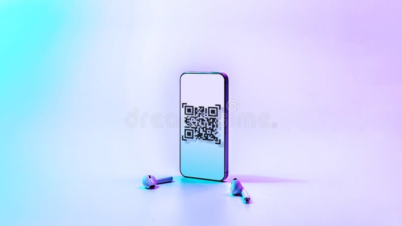 Pay Qr Code. Mobile Smartphone Screen for Payment, Online Pay, Scan ...