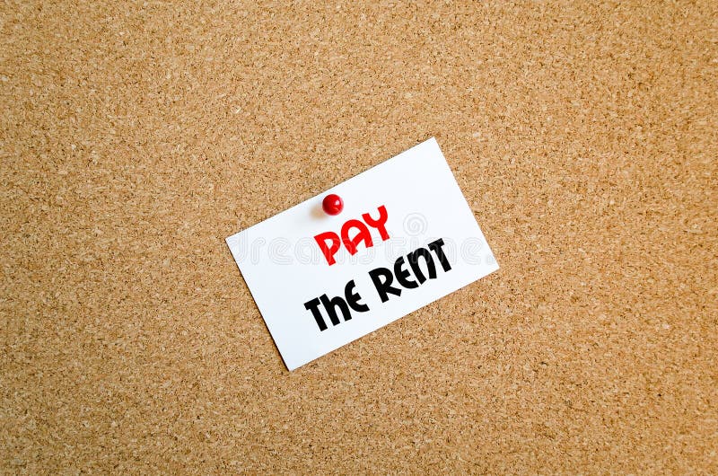 Pay the rent text concept stock image. Image of handwritten - 88257251