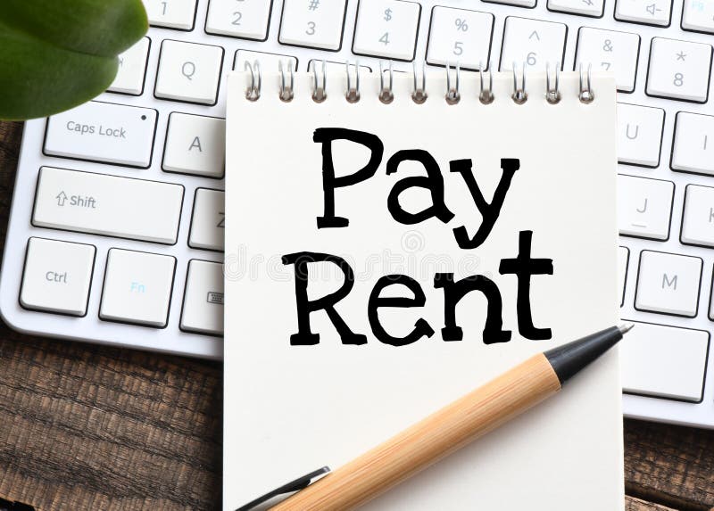 PAY RENT Words Written in the Office Notebook Stock Image - Image of ...