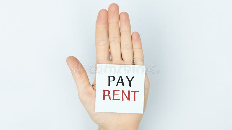 Pay Rent Words Written on Sticky Stock Image - Image of sticky, finance ...