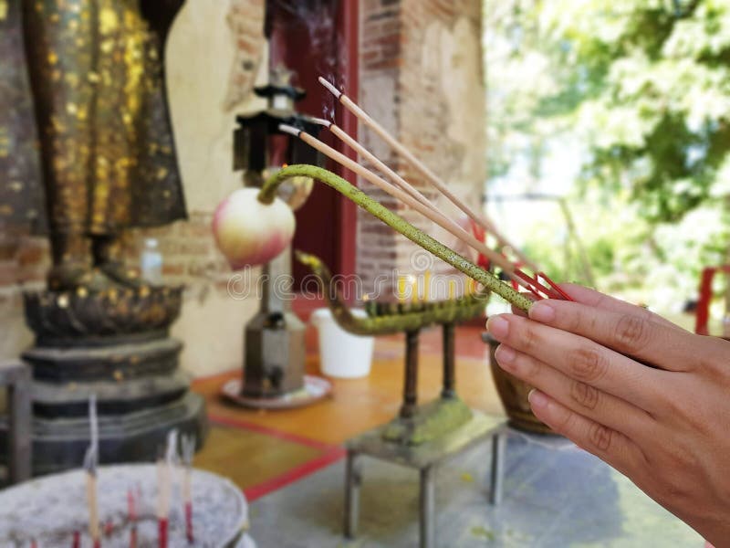 Pay respect incense stock photo. Image of traditional - 137835780