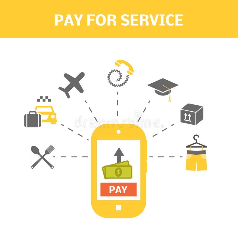 Pay for service concept stock illustration. Illustration of phone ...