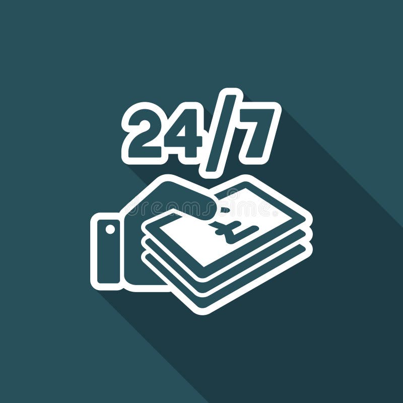 Pay Services 24/7 - Sterling - Vector Web Icon Stock Vector ...