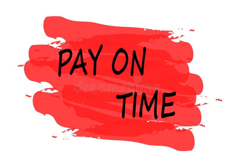 Pay on time banner stock illustration. Illustration of black - 103118201