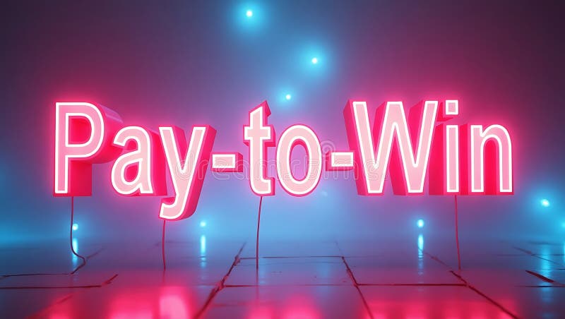 Pay-to-win Concept Highlighted with Bold Neon Typography in a Dynamic ...