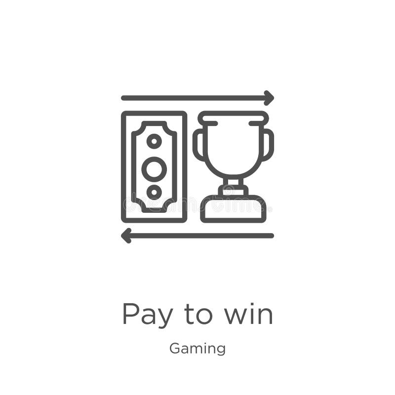 Pay To Win Icon Vector from Gaming Collection. Thin Line Pay To Win ...