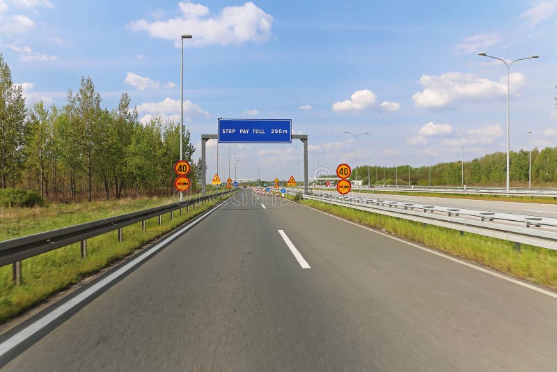 Pay toll stock image. Image of traffic, asphalt, sign - 41285817