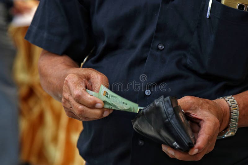 Pay Wallet, Old Man Paid, Money Cash Paying Stock Photo - Image of ...