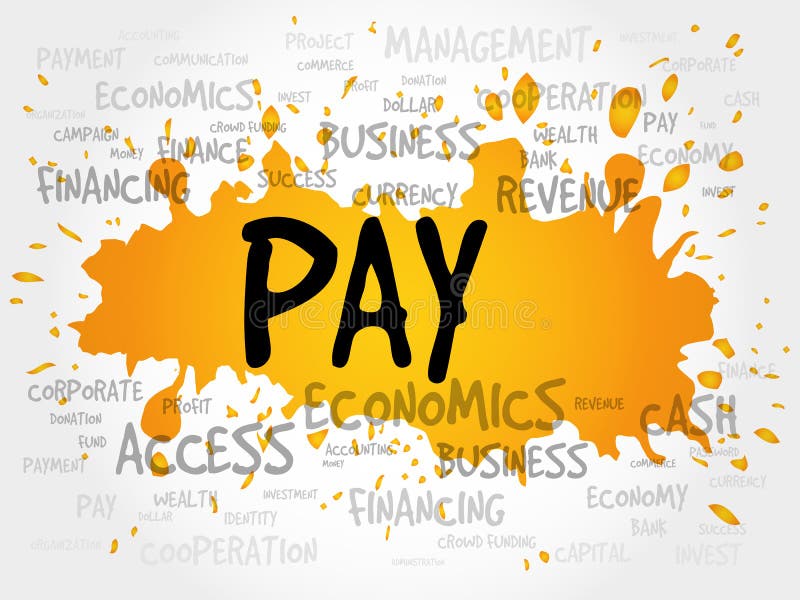 PAY word cloud stock illustration. Illustration of model - 200157636