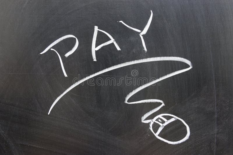 Pay word and mouse sign stock image. Image of symbol - 27121837