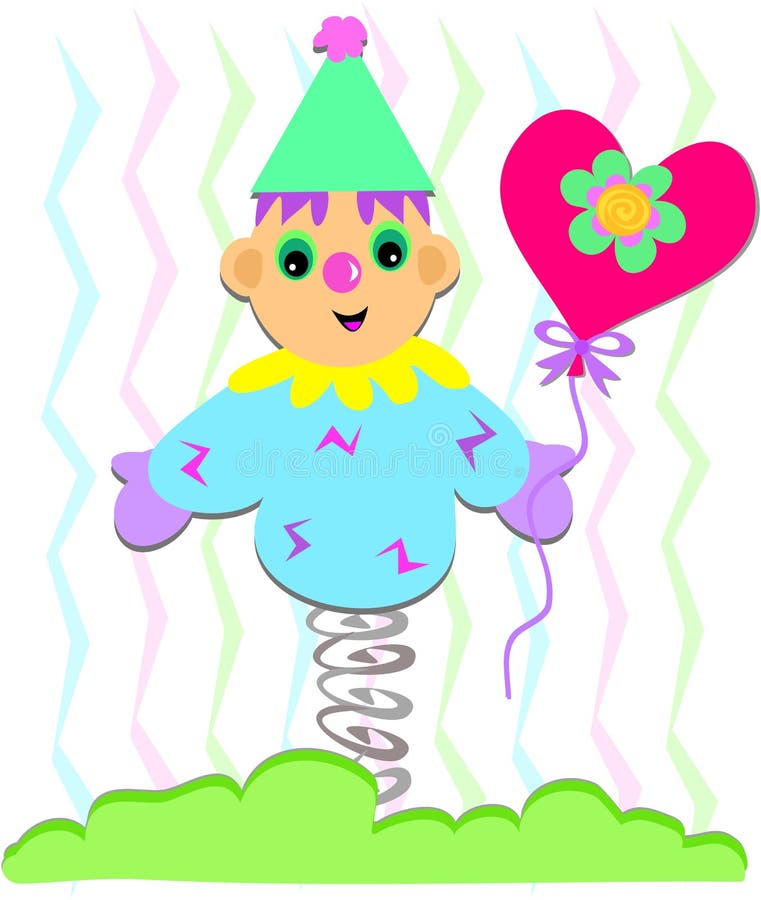 Payaso Con El Globo De La Flor Ilustración del Vector - Ilustración de ...